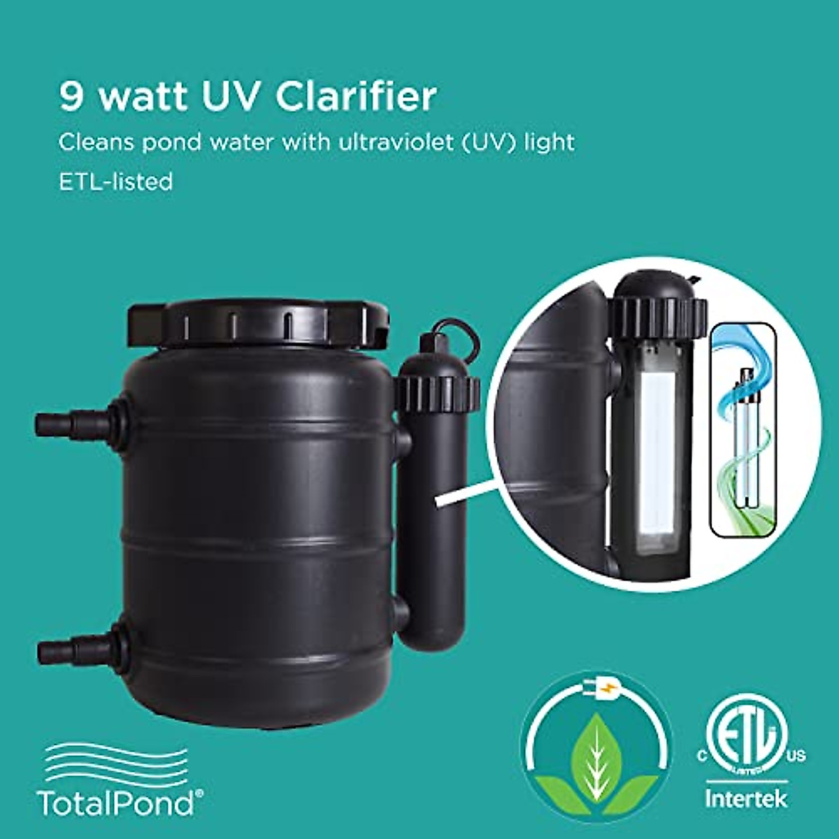TotalPond Complete Pond Filter with UV Clarifier Black 15.16 x 9.06 x 13.11 in.