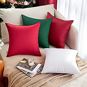 MIULEE Pack of 4 Decorative Outdoor Pillow Covers Square Cushion Cases PU Coating Waterproof Throw Pillowcase Shell for Living Room Couch Sofa Garden Tent Park 18x18 Inch Army Green