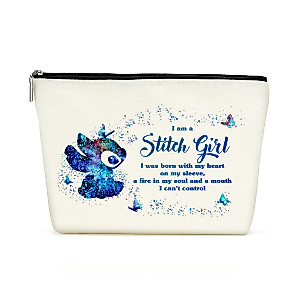 Decohim Cute A Girl Makeup Bag Cosmetic Bag Funny Cartoon Merchandise Decor Stuff TV Show Hawaiian Friendship Gifts for Fans Teenage Girls Sister Daughter Friends Nurse Birthday Graduation Friendship