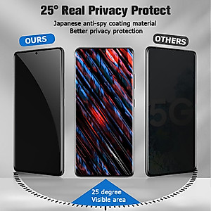 LETANG [1+2Pack] Galaxy S20 5G Privacy Screen Protector with Camera Protector, Anti-Spy,9H Hardness,Bubble Free, 3D Full Coverage Tempered Glass Screen Protector for Samsung Galaxy S20 (6.2 inch)
