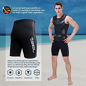 Dizokizo Men Wetsuit Short Pants 2mm Neoprene Shorts for Scuba Diving Kayaking Surfing Snorkeling Short Pants L