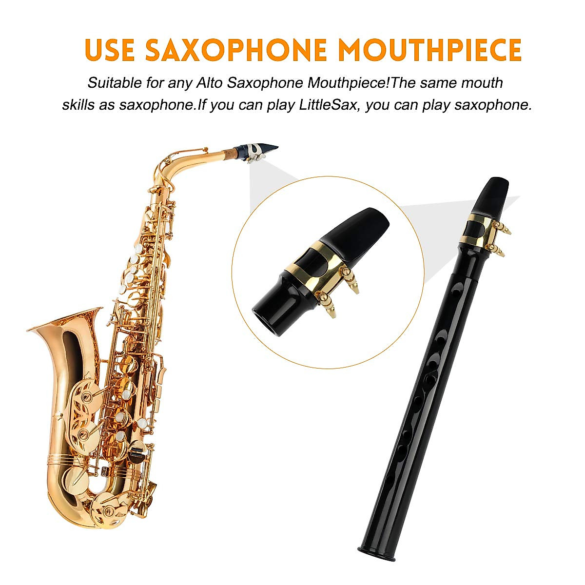 Pocket Saxophone Kit Mini Sax Portable Woodwind Instrument with Lid, Mouthpiece, Carrying Bag, Fingering Charts