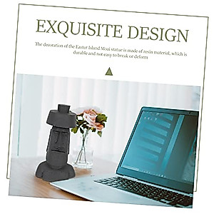 YARNOW Desktop Decor Car Decoration Norse Decor Desktop Moai Decoration Easter Island Stone Head People Collectible Figurines Cartoon Moai Figurines Moai Figurine for Home Landscape Moai