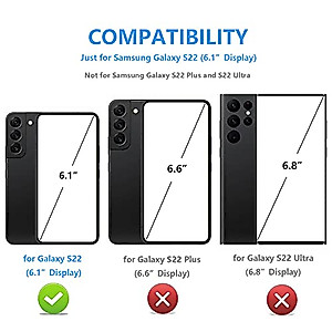 Onetop Compatible with Samsung Galaxy S22 Wallet Case with Card Holder, PU Leather Kickstand Card Slots Case, Double Magnetic Clasp and Durable Shockproof Cover 5G 6.1 Inch(Black)