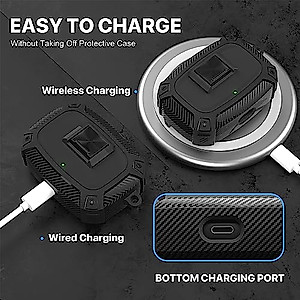 Maxjoy for Beats Studio Buds Case Cover, Studio Buds Plus Case 2023 with Lock, Studio Buds + Shockproof Protective Earbuds Case with Keychain for Beats Studio Buds 2021/Beats Studio Buds+ 2023, Black