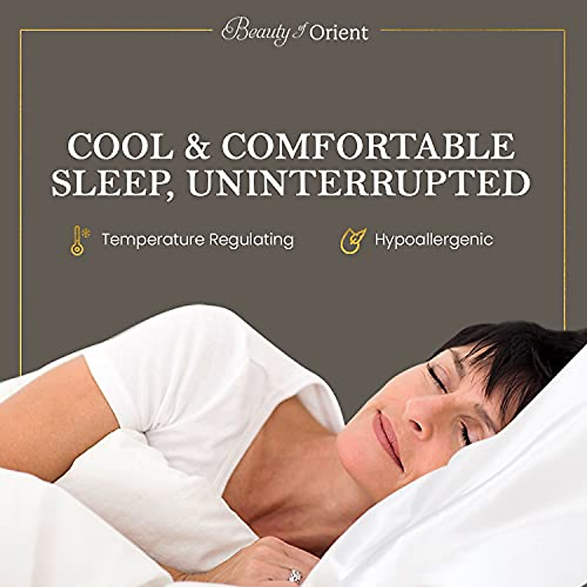 BEAUTY OF ORIENT - 25 Momme, 100% Pure Mulberry Silk Pillowcase for Hair and Skin, Natural Hypoallergenic Silk Pillow Case, Best for Beauty Body and Sleep (Queen - 20" x 30", Frosty Blue)