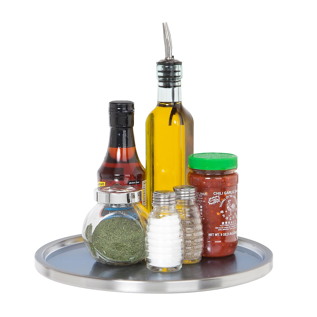 Dial Industries, Inc. Lazy Susan Stainless Steel Turntable Organizer, Single Tier