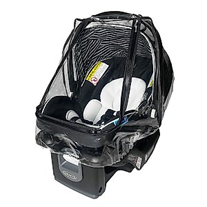 SASHA'S Rain and Wind Cover for Graco Snugride 35 Lite LX Infant Car Seat Clear Design, Maxium Coverage (Infant Carrier not Included)