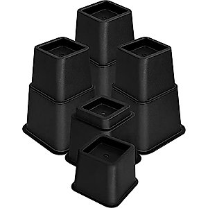 Utopia Bedding Adjustable Bed Furniture Risers - Elevation in Heights 3, 5 or 8 Inch Heavy Duty Risers for Sofa and Table - Supports up to 1,300 lbs - (Set of 4 Riser, Black)