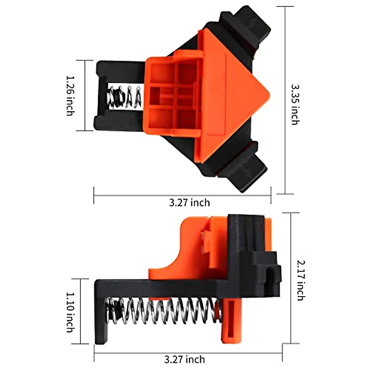 90 Degree Corner Clamps, Wood Working Tools, 4PCS Right Angle Clamps with Adjustable Spring Load, Clip Clamp Tool for Woodworking