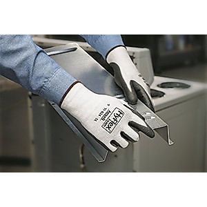 Ansell HyFlex 11-624 Dyneema/Lycra Glove, Cut Resistant, Black Polyurethane Coating, Knit Wrist Cuff, X-Large, Size 10 (Pack of 12 Pairs)