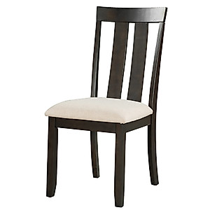 Cutimrke Set of 4 Seat Cushions and Curved Back, Soft Fabric Chairs with Solid Wood Legs for Indoor Dining Room, Restaurant, Kitchen, Veneer Birch Finish (Espresso)