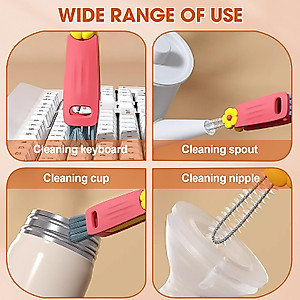 Generic 3 in 1 Cup Lid Cleaning Brush, Crevice Cleaning Brush for Bottle Gap Tight Spaces Cup, Multifunctional Cleaning Brush Portable Cup Lid Cleaner with Brush (3PCS), generally, FR46125