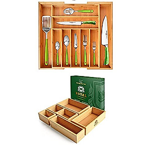 ROYAL CRAFT WOOD Silverware Drawer Organizer and Storage Box Set of 5