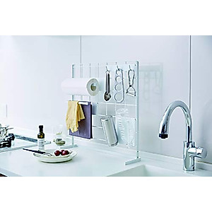 Yamazaki Home Grid Panel Organizer and Accessories-Wall Storage Decor, One Size, White