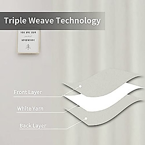 Easy-Going Blackout Curtains for Bedroom, Solid Thermal Insulated Grommet and Noise Reduction Window Drapes, Room Darkening Curtains for Living Room, 2 Panels(52x84 in,Ivory)