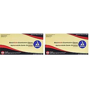 Dynarex Safe-Touch Black Disposable Nitrile Exam Gloves, Powder-Free, Used in Healthcare and Professional Settings, Law Enforcement, Tattoo, Salon or Spa, Extra-Large, 1 Box of 100