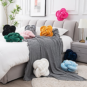 Xiashrk Knot Pillow, Decorative Throw Pillows with Soft Plush for Couch, 12" Knotted Pillows Black Dorm Room Decor Knot Pillow Ball Decorative Cushion for Bed Living Room