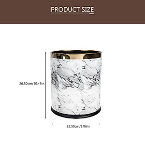 Abaodam Marble Trash Can Kitchen Waste Bins Trash Bin Containers Home Trash Can Bedroom Garbage Container Garbage Bucket Garbage Can Flower Vase for Home and Office