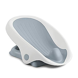 Summer Clean Rinse Baby Bather (Gray) – Bath Support for Use on the Counter, in the Sink or in the Bathtub, Has 3 Reclining Positions and Soft, Quick-Dry Material – Use from Birth until Sitting Up