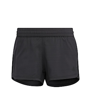adidas Women's Pacer 3-Stripes Woven Heather Shorts, Black/Black, X-Small