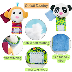 Kiesyo Rattle Toys for Babies 0-6 Months Wrist Rattles and Rattle Socks Toys for Baby Infant 0-3 0-6 6-12 Months Ankle Foot Rattle Baby Shower Gift for Newborn Boy Girl