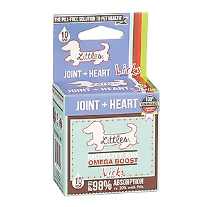 Licks Pill-Free Small Breed Dog Joint and Heart - Glucosamine & Omega 3 Fish Oil Supplement for Dogs - Inflammation Supplements for Joint Support - Gel Packets - 10 Use