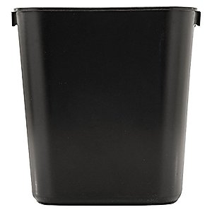 Rubbermaid Commercial Soft Molded Plastic 3.5-Gallon Trash Can, Rectangular, Black 3 Pack