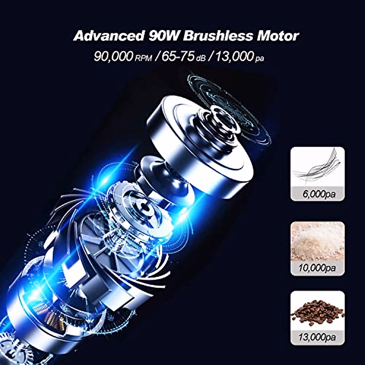 BOOMBLACK Handheld Vacuum Cordless 13Kpa, Hand Vacuum Cleaner Rechargeable with Charging Dock,Single Touch Empty, 1.4LB Lightweight for Deep Cleaning Hard Floor Carpet Car Pet