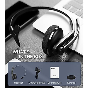 Edifier CC200 Bluetooth Headset with Noise Cancelling Microphone - Trucker Bluetooth Headset - HD Voice - 29hrs Talk Time - USB-C Cable - Multiple Calls Control - Ultralight Design - Black