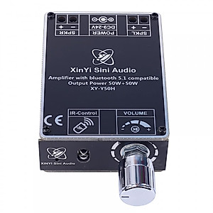 XY-Y50H 50W+50W HIFI Stereo Bluetooth-compatible 5.1 Amplifier Module, DC 9V-24V Dual Channel Audio Amp Board with Remote Controller