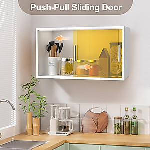 VECELO Medicine Cabinet, Bathroom Wall Mount Storage with Sliding Doors, White