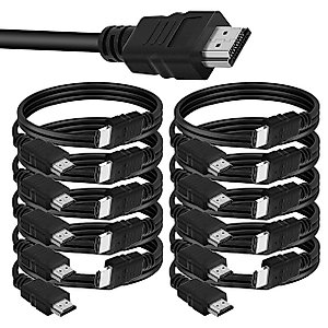 10 Pack High Speed Hdmi Male to Male Cable 2 Feet