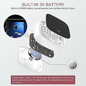 LOFICOPER Digital Aquarium Thermometer, Stick-on Fish Tank Thermometer, Wireless Tank Temperature Sensor with LED Touch Screen, Battery, ℉, for Fresh Water, Tap Water, Marine Water