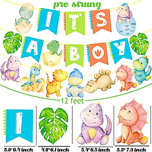 Dinosaur Baby Shower Decoration for Boy Dinosaur It's A Boy Banners Dinosaur Theme Hatching Soon Cake Cupcake Toppers Balloons for Dino Theme Birthday Pregnancy Celebration Party Decorations