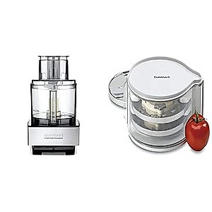 Cuisinart 14 Cup Food Processor, Includes Stainless Steel Standard Slicing Disc (4mm), Medium Shredding Disc, & Stainless Steel Chopping/Mixing Blade, DFP-14BCNY and DLC-DH Disc Holder, White