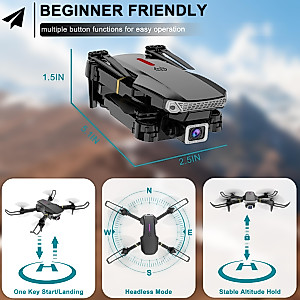 Wipkviey Drone with Camera, 1080P FPV Drone for Adults/Kids, T27 Foldable RC Drone with 3D Flips/Altitude Hold/Gesture Selfie/Waypoint Flight, 2 Batteries and Case, Gifts for Boys/Girls Beginners
