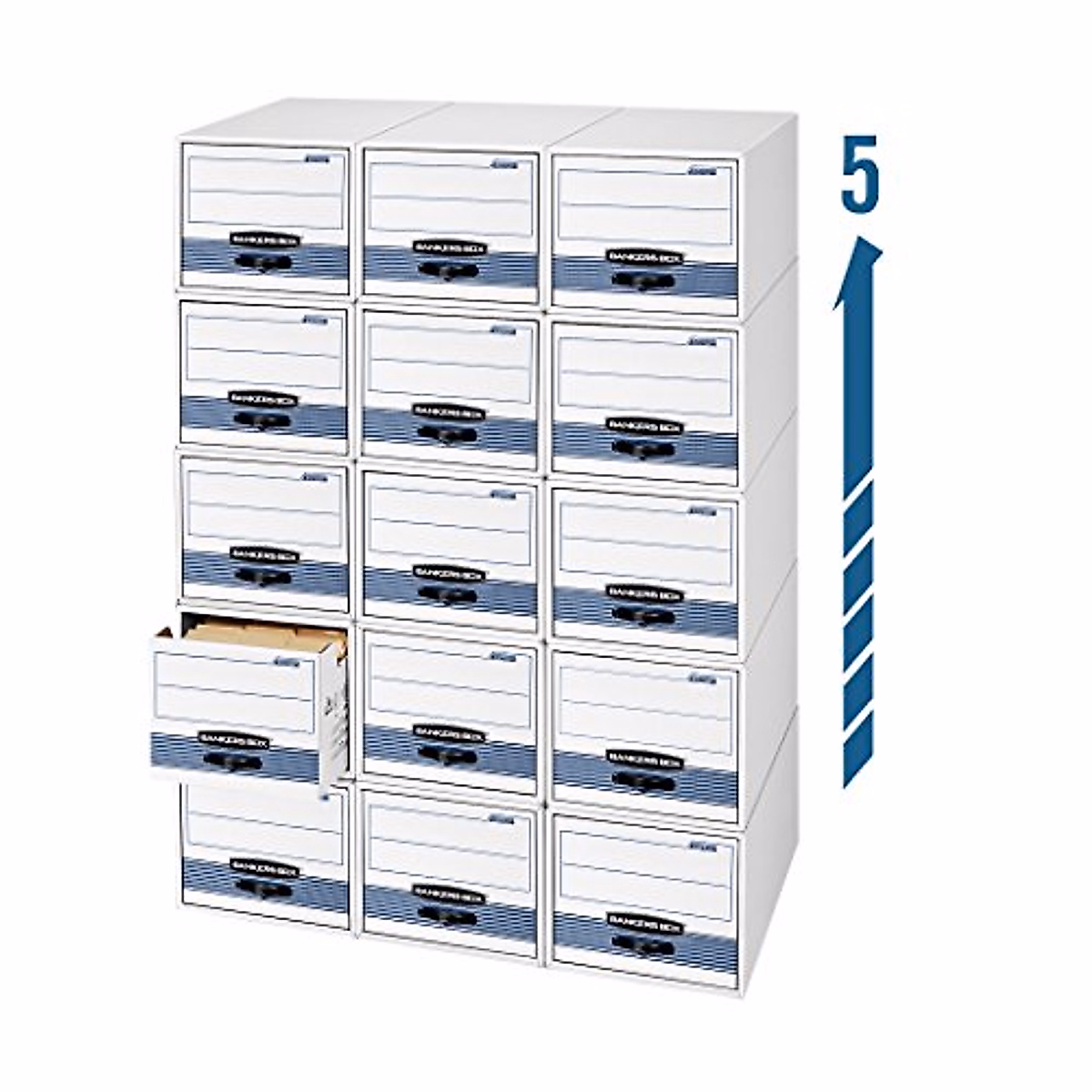 Bankers Box STOR/DRAWER STEEL PLUS Extra Space-Saving Filing Cabinet, Stacks up to 5 High, Letter, 6 Pack (00311)