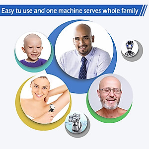 Yogioaf Head Shaver for Men, 5-in-1 Electric Razor for Men, Wet & Dry, Anti-Pinch, Upgrade Cordless with 7D Floating Shaving Heads, Waterproof and Rechargeable Rotary Bald Head Shaver