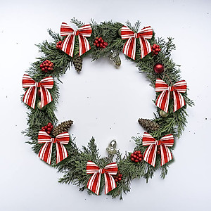 Hying Valentine's Day Ribbons for Gift Wrapping, 2.5"×10 Yards Glitter Red Stripes Burlap Ribbon Wedding Wired Edge Ribbons for Valentines Decoration Anniversary Party Supplies