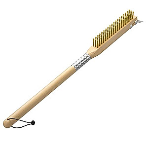 Pizza Stone Brush, G.a HOMEFAVOR Pizza Oven Brush with Scraper, 25" Long Pizza Stone Cleaning Brush, Pizza Oven Tools and Accessories