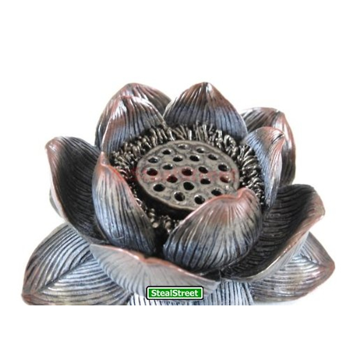 SUMMIT COLLECTION Eastern Enlightenment Lotus Flower Meditation Incense Burner, Zen Buddhist Home Décor