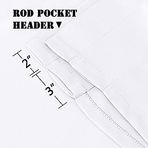 H.VERSAILTEX 2 Panels Blackout Curtain Valances for Kitchen Windows/Living Room/Bathroom Privacy Protection Rod Pocket Decoration Scalloped Winow Valance Curtains, 52" W x 18" L, Pure White