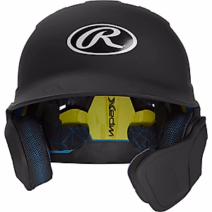 Rawlings | MACH ADJUST Batting Helmet with Extension Flap | Right Hand Batter | Junior (6 3/8" - 7 1/8") | Matte Black