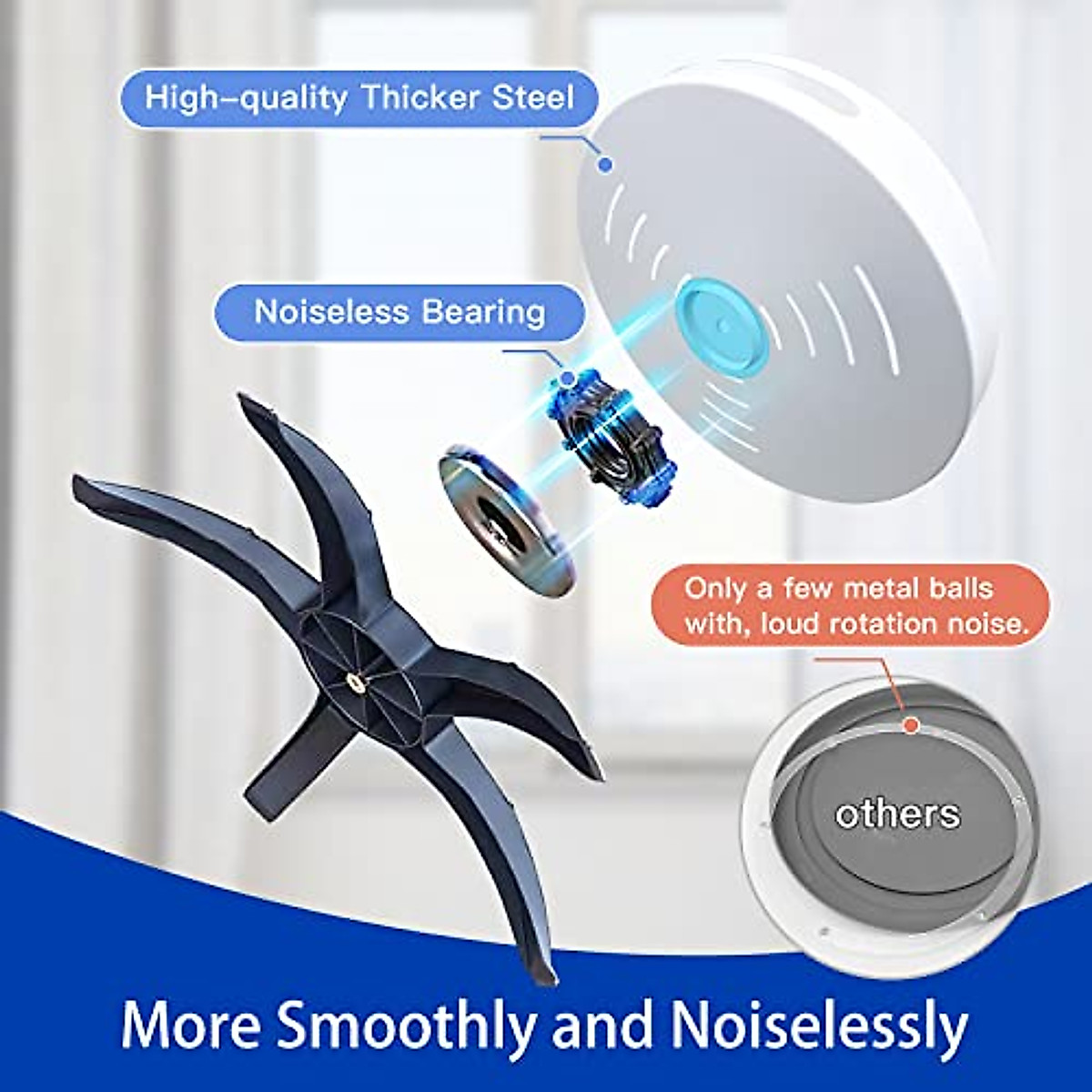 DIHUMK Lazy Susan Organizer Turntable for Kitchen Cabinet Pantry Bathroom or Countertop with Large Spice Rack Steel (12 Inch, White)