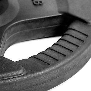 XMARK TRI-GRIP 225 lb Set of Olympic Weight Plates, Rubber Coated Exercise Weights for Olympic Barbell, Strength Training Equipment, Weight Lifting Equipment, Weight Set for Home Gym