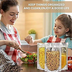 100-Pack Resealable Clear Mylar Bags for Food Storage, Stand up Smell Proof Mylar Food Storage Bags with Air Tight Zipper - Heat Sealable Small Packaging Bags (3.5" x 5.9")