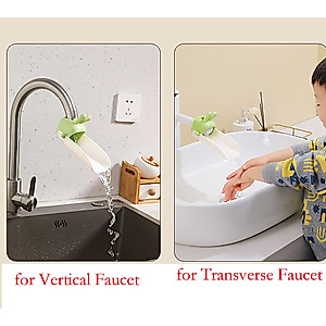 Faucet Extension Tubes, 5.5 Inch x 2.7 Inch Green Silicone and Plastic Fun Hand Extenders for Kitchen and Bathroom Washbasin (green)