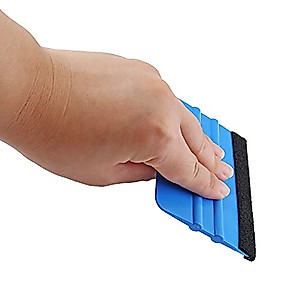 Zorfeter 5 Pcs 4 Inch Felt Edge Squeegee, Car Vinyl Scraper Decal Applicator Tool for Window Tint, Wallpaper, Decal Sticker Installation, with Black Felt Edge