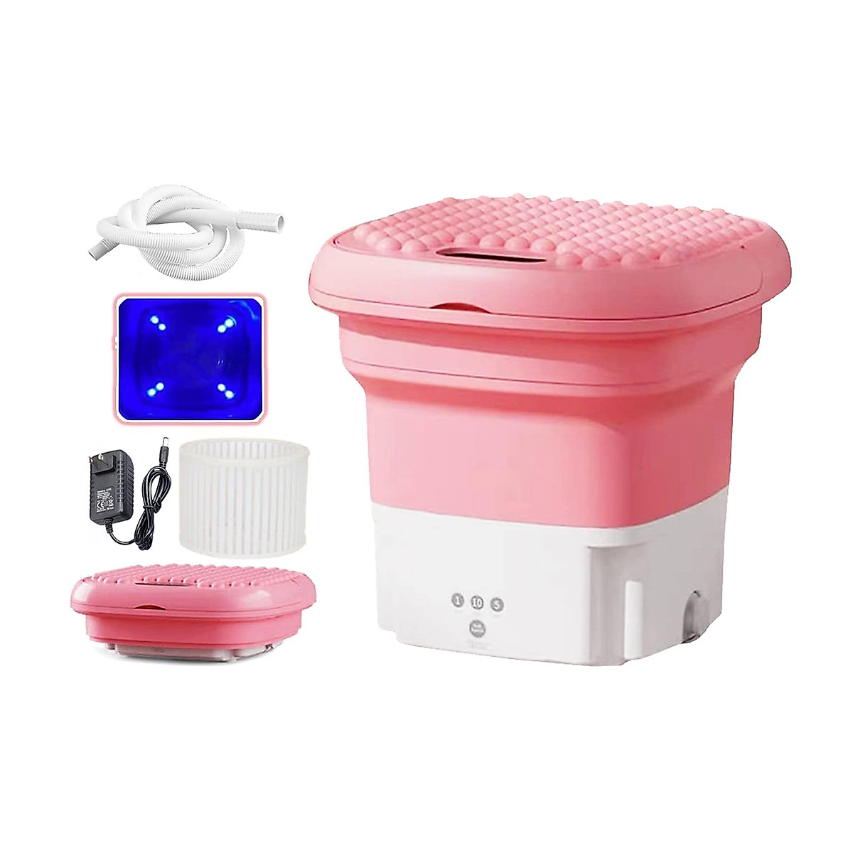 Krneaoch 6L 36W Portable Folding Washing Machine, Washing Machine Mini Portable Washing Machine, Portable Washer for Camping, RV, Travel, Small Spaces, Lightweight and Easy to Carry